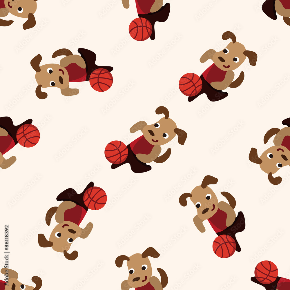 sport animal dog cartoon ,seamless pattern Stock Vector | Adobe Stock