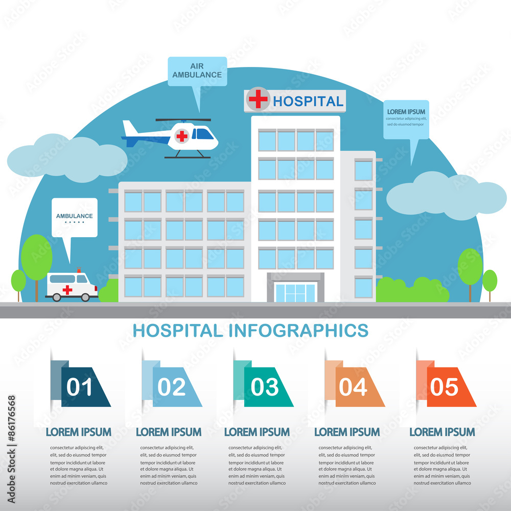 hospital infographics elements Stock Vector | Adobe Stock