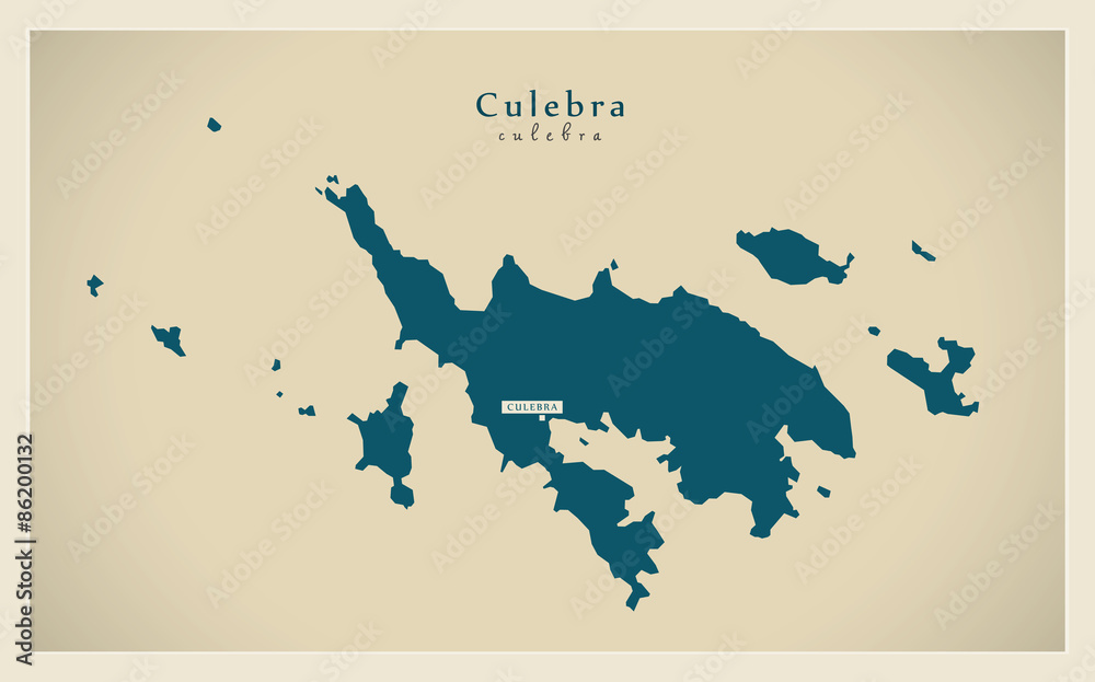 Modern Map - Culebra PR Stock Vector | Adobe Stock
