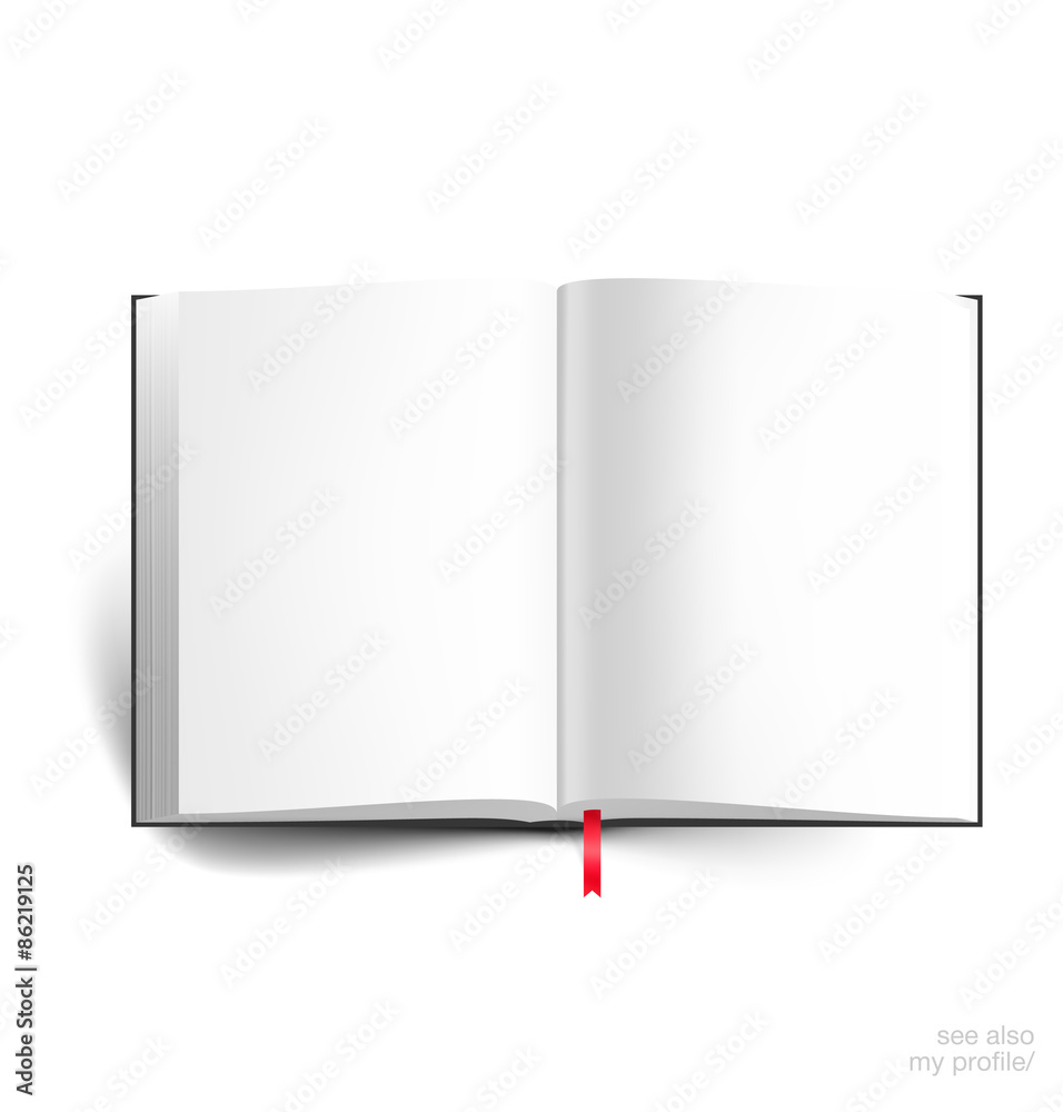 Open book isolated on white background. Vector illustration Stock ...