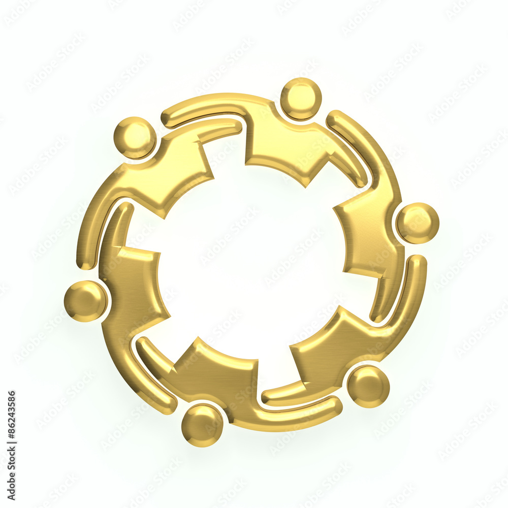 3D gold people logo Stock Illustration | Adobe Stock