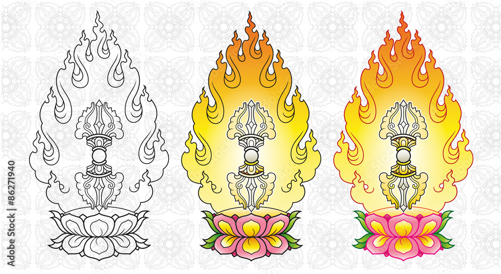 vajra with flames Stock Vector | Adobe Stock