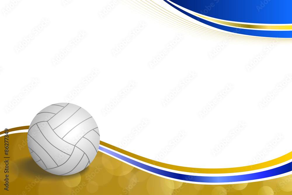 Background abstract sport volleyball blue yellow ball frame ...