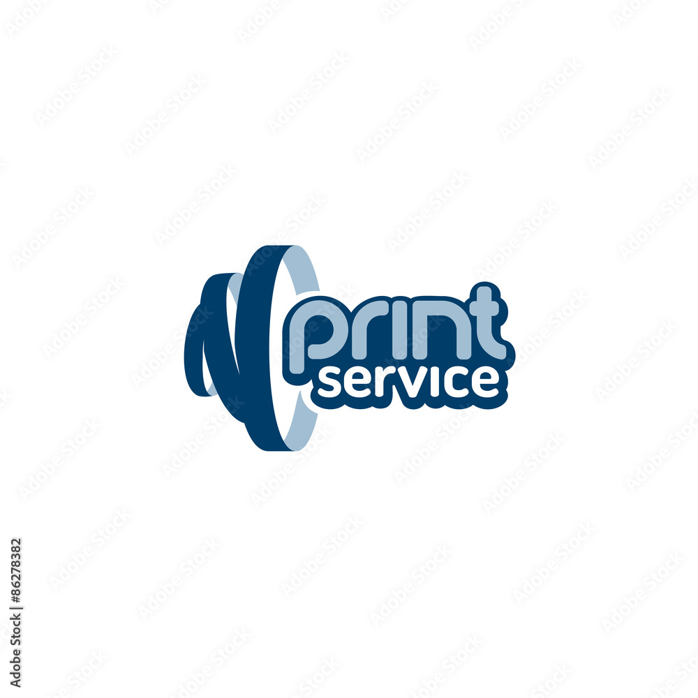 Print service logo Stock Vector | Adobe Stock