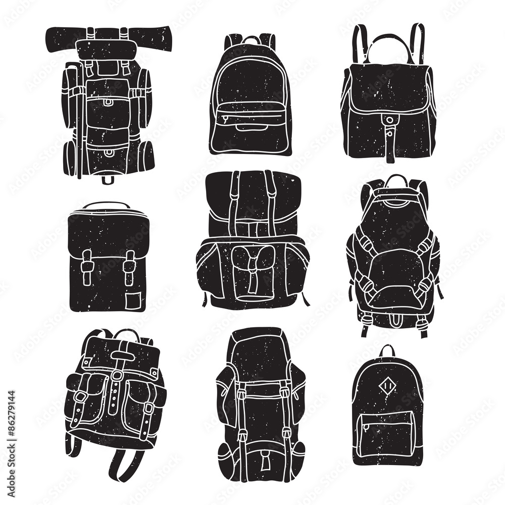 Backpack Vintage Labels Stock Vector | Adobe Stock
