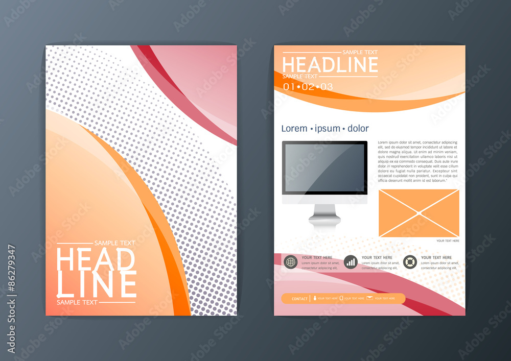 Flyer, magazine, brochure design template, Business Abstract curve ...