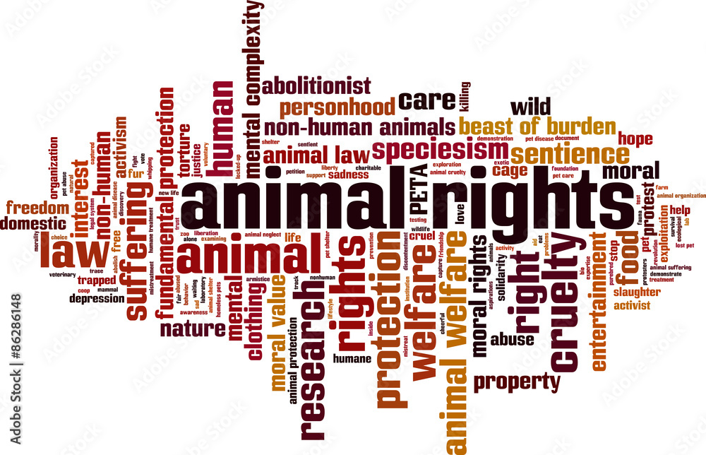 Animal rights word cloud concept. Vector illustration Stock Vector ...