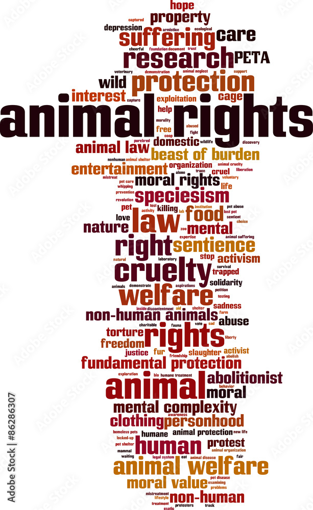 Animal rights word cloud concept. Vector illustration Stock Vector ...