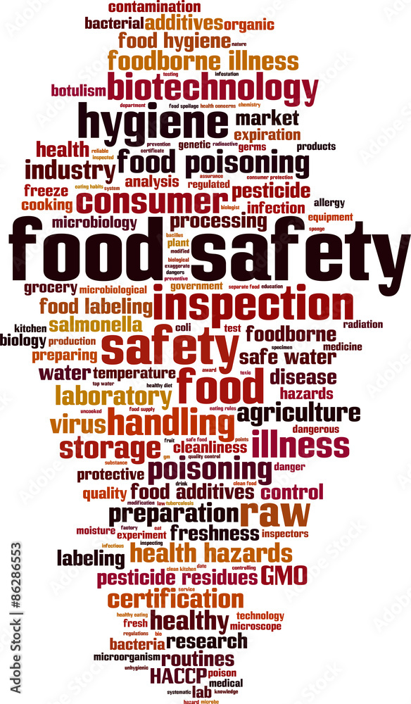 Food safety word cloud concept. Vector illustration Stock Vector ...