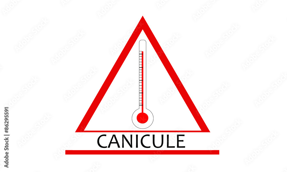 Canicule_alerte symbole + texte Stock Illustration | Adobe Stock