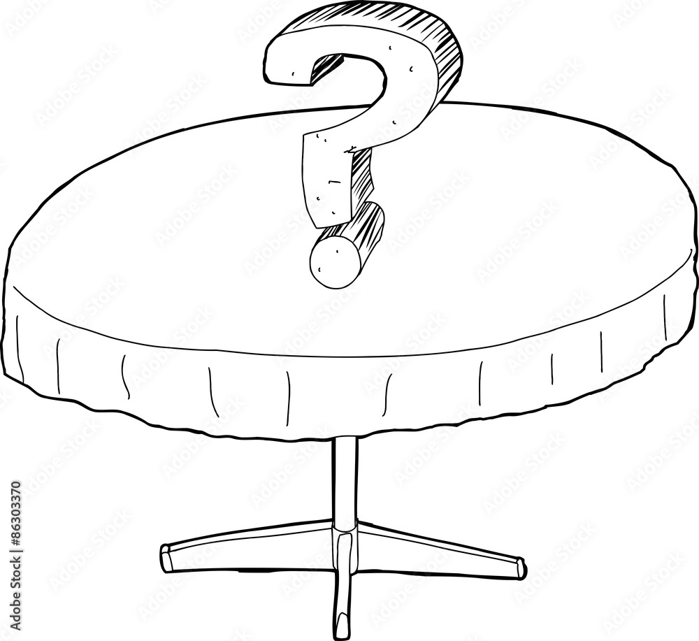 Cartoon Table With Question Mark Stock Vector | Adobe Stock