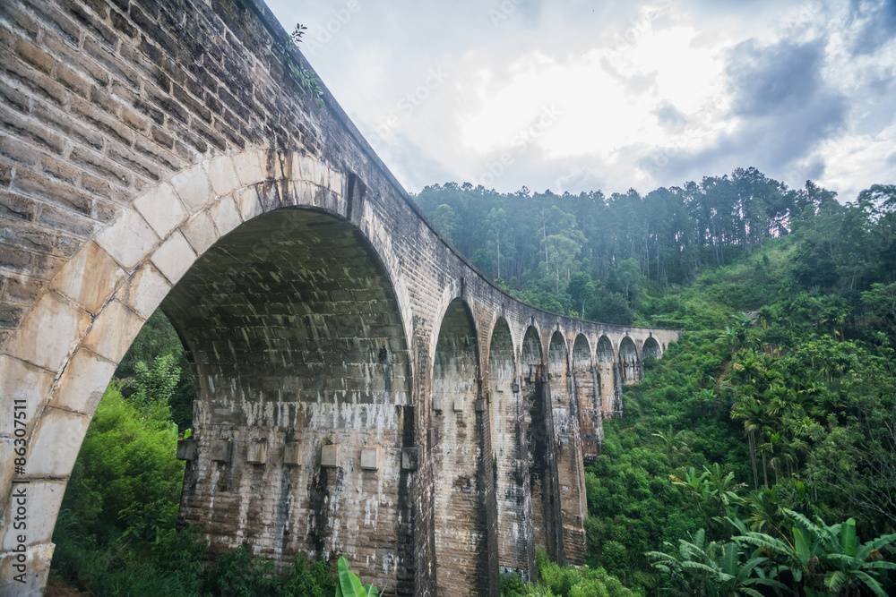 Ancient railway bridge at Demodara in Sri Lanka Stock Photo | Adobe Stock