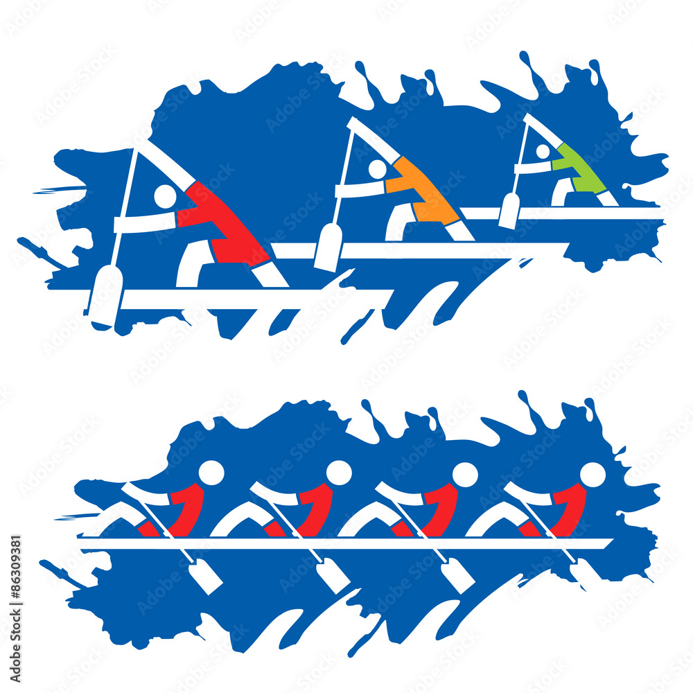 Rowing competition Stock Vector | Adobe Stock
