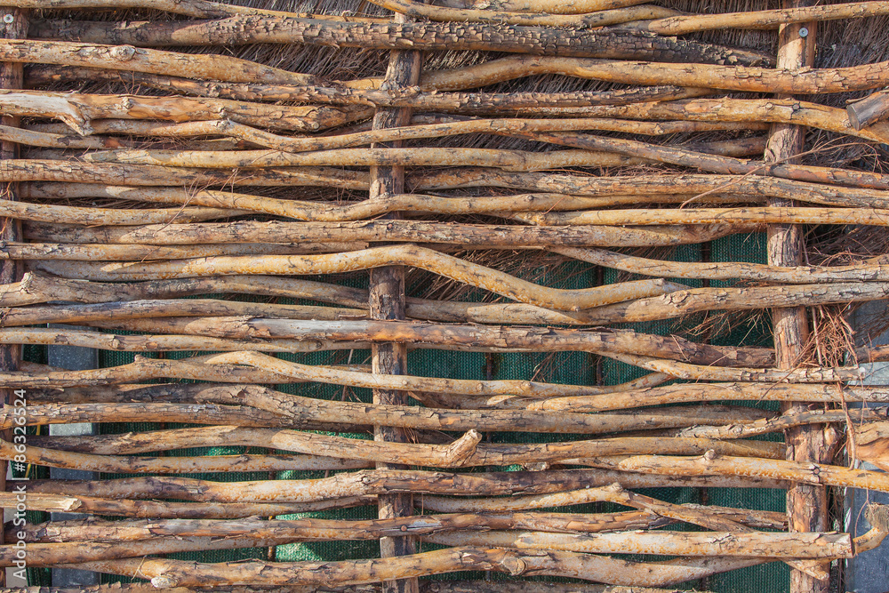 fascine de soutènement en branchages tressés Stock Photo | Adobe Stock