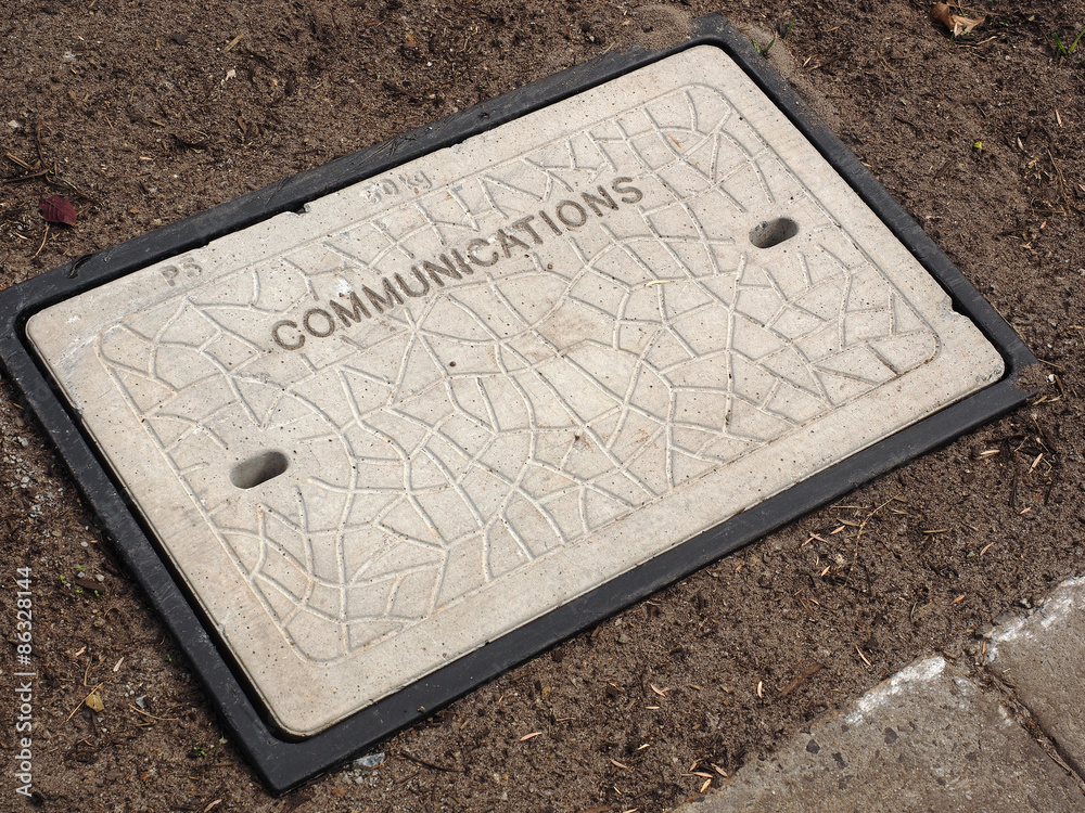 Pit for underground optic fibre communications installation recently ...