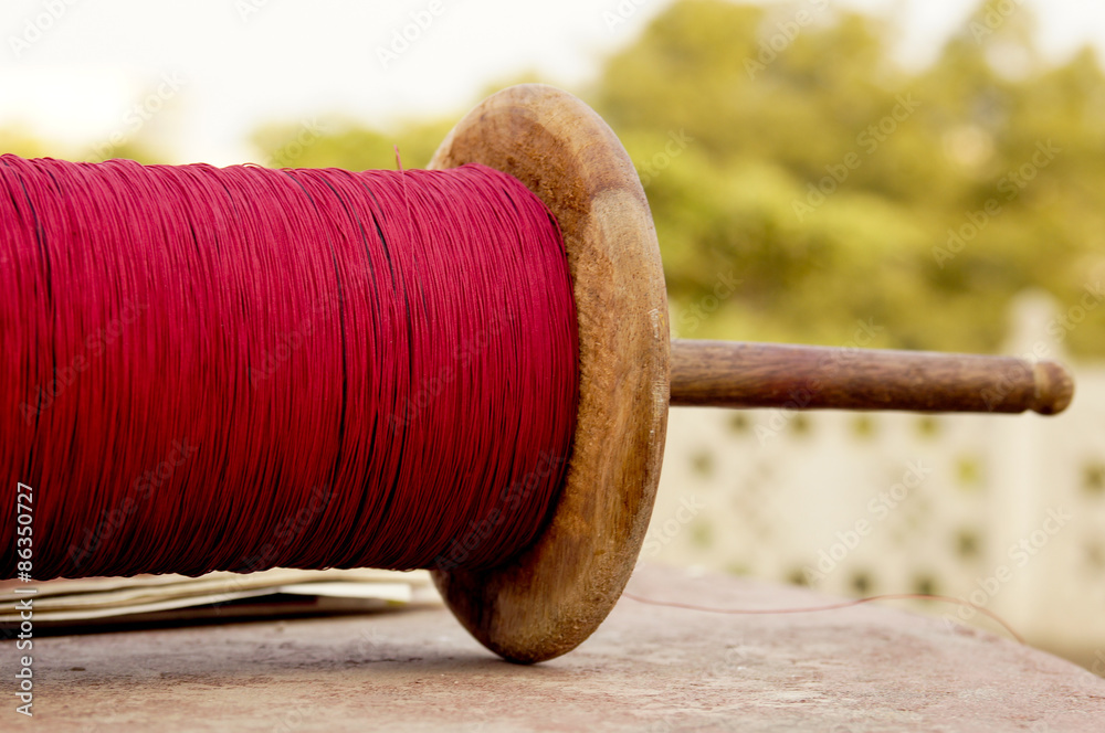 Spool of glass covered thread used in kite fighting Stock Photo | Adobe ...