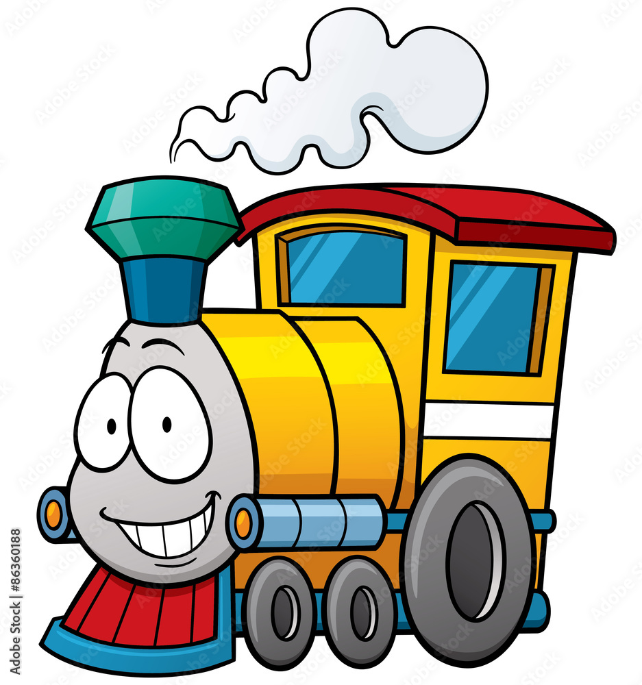 Vector illustration of cartoon train Stock Vector | Adobe Stock