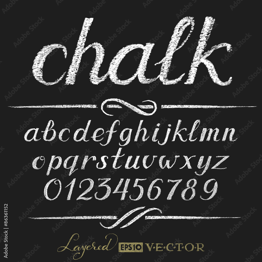 Chalk alphabet Stock Vector | Adobe Stock