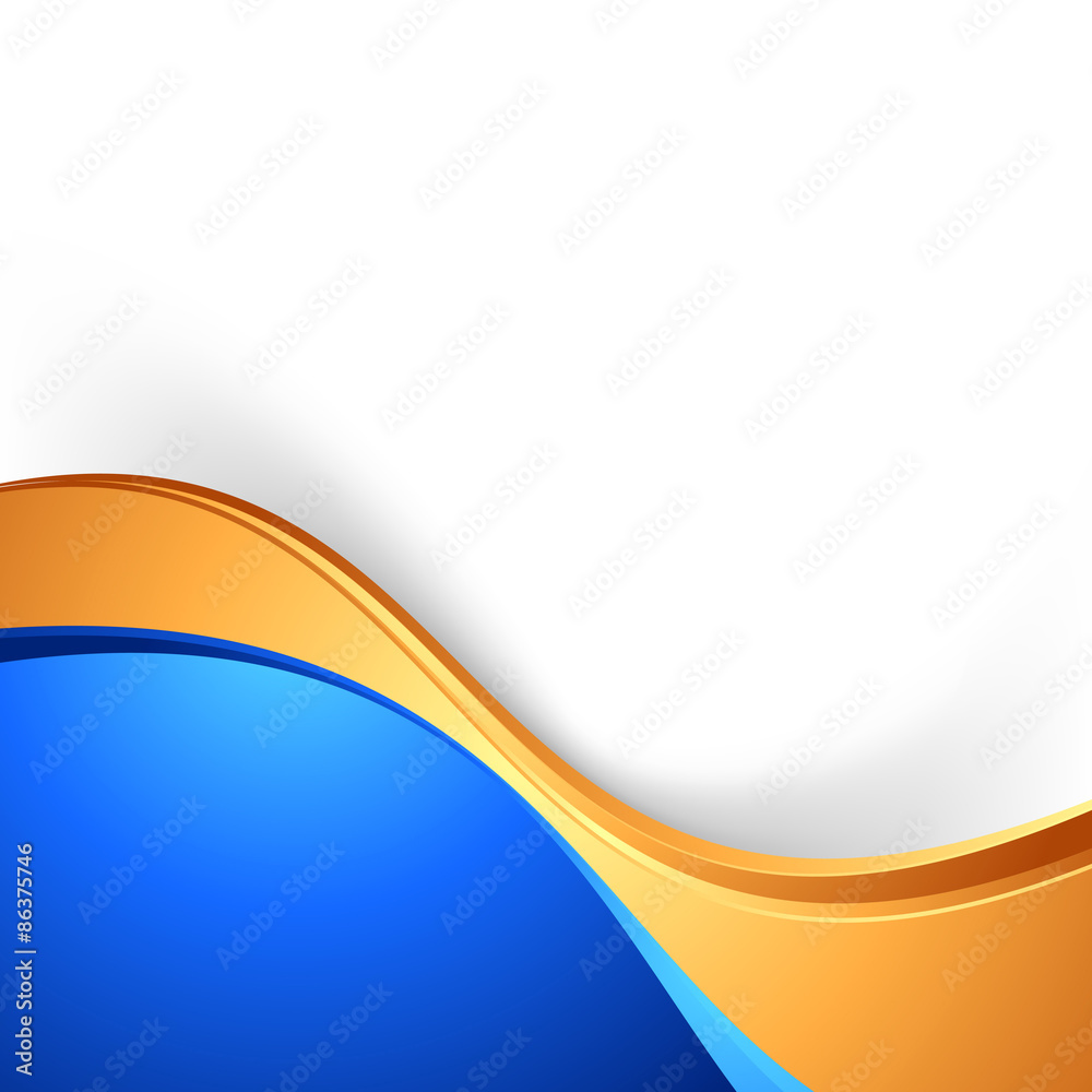 Bright swoosh border abstract blue gold background Stock Vector | Adobe ...