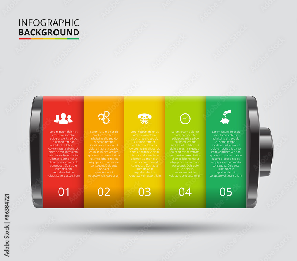 Vector battery element for infographic. Stock Vector | Adobe Stock