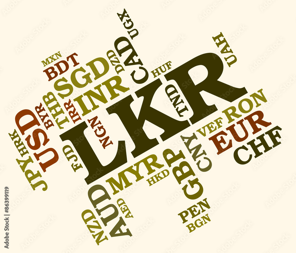 Lkr Currency Represents Sri Lanka Rupees And Coinage Stock Illustration ...