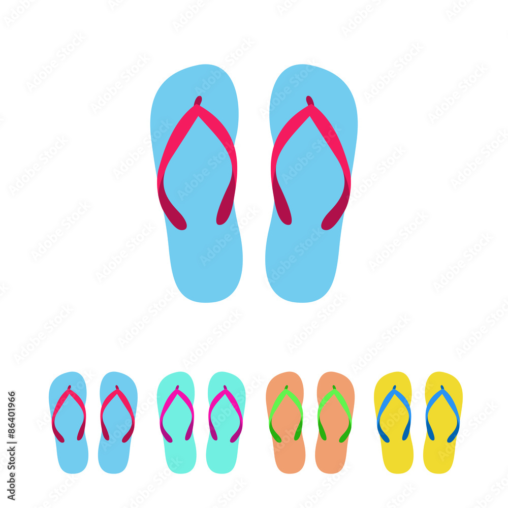 Flip flop vector set Stock Vector | Adobe Stock