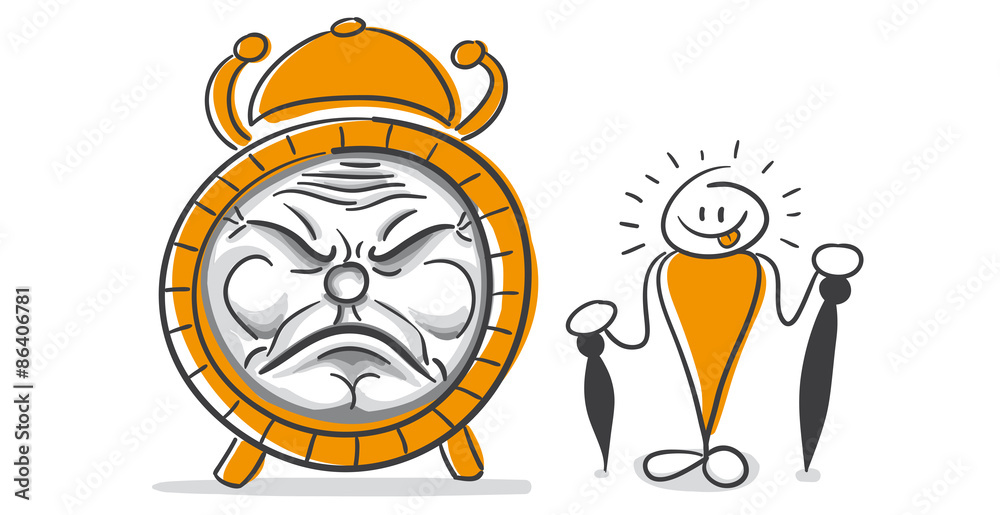 Strichmännchen Serie Pumpy / Zeit anhalten Stock-Vektorgrafik | Adobe Stock