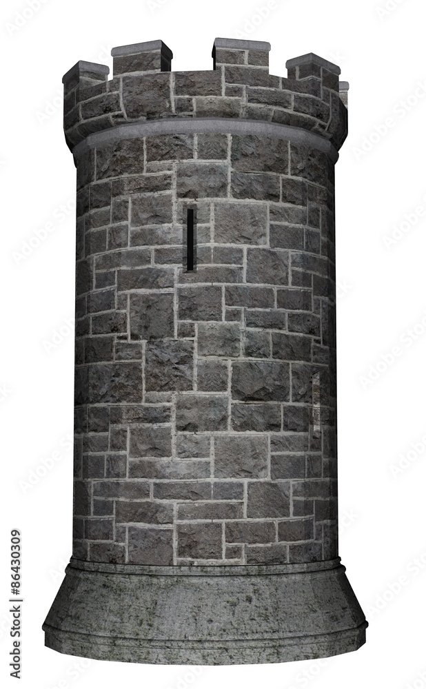Castle tower - 3D render Stock Illustration | Adobe Stock