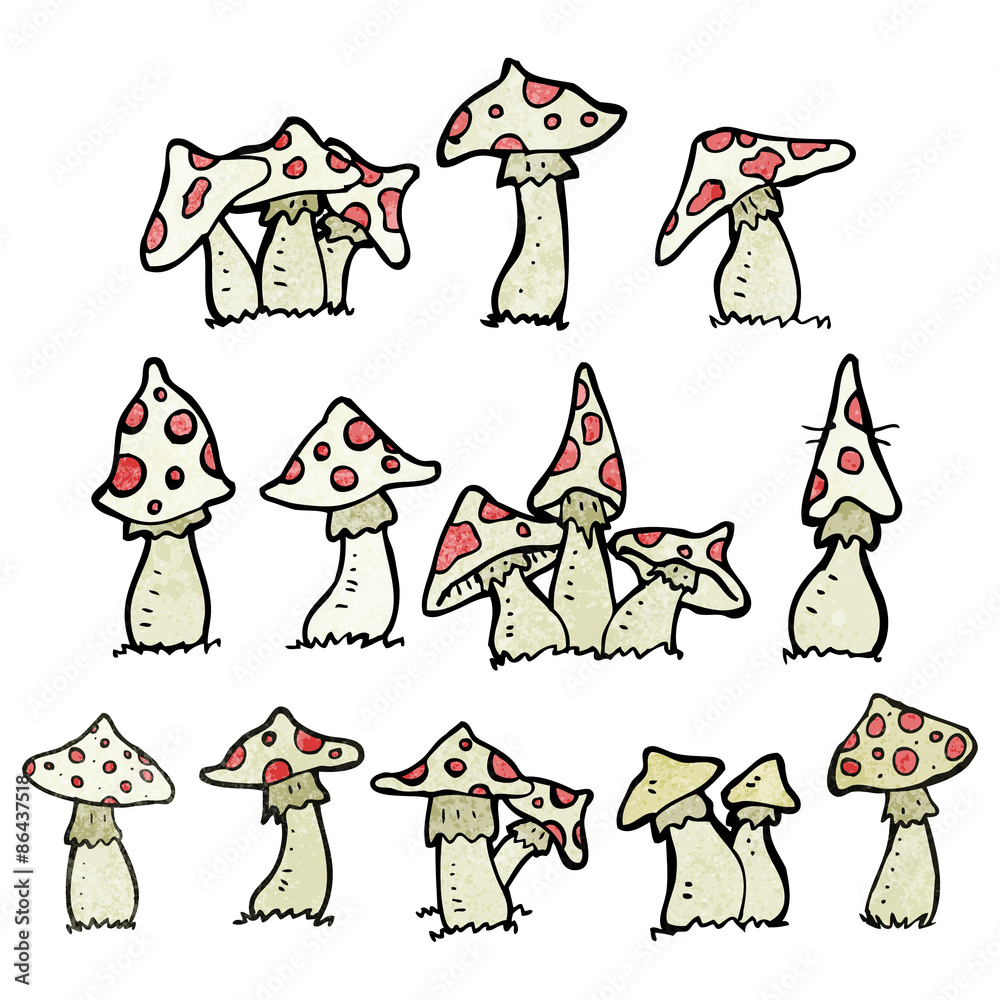 cartoon toadstools collection Stock Vector | Adobe Stock