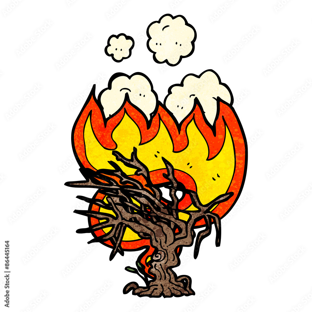 cartoon flaming tree Stock Vector | Adobe Stock