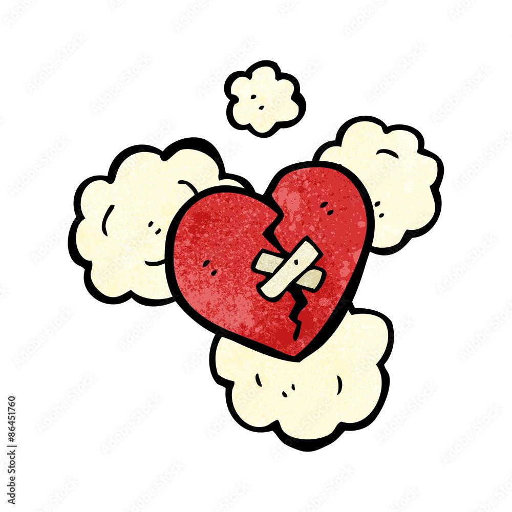 broken heart cartoon Stock Vector | Adobe Stock