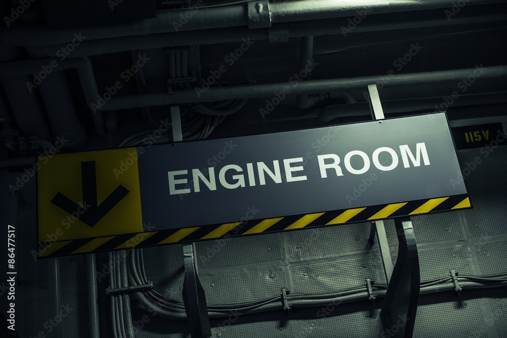 Engine Room Sign Stock Photo | Adobe Stock
