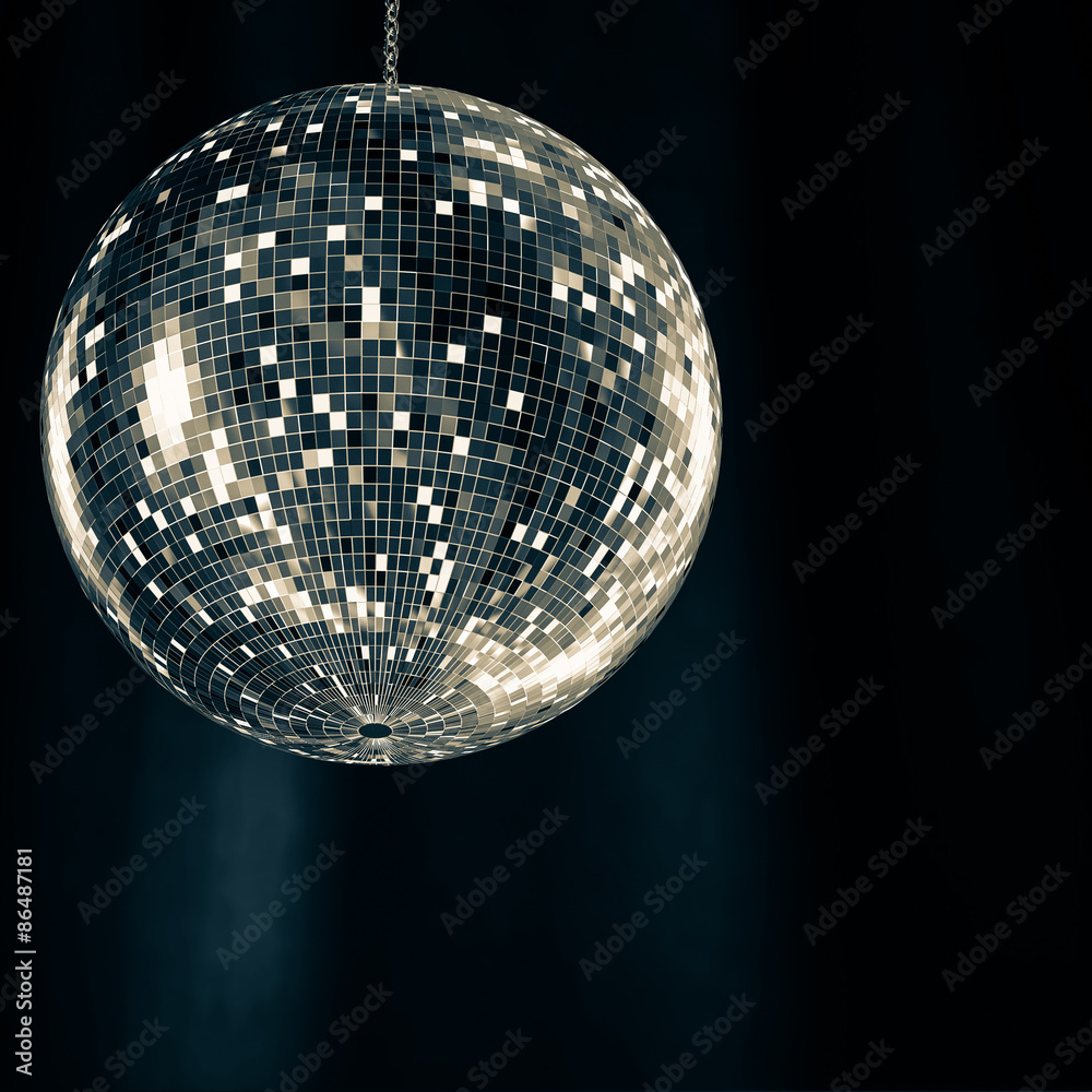 Mirror Ball Classic in the background 3d rendering. Stock-Illustration ...