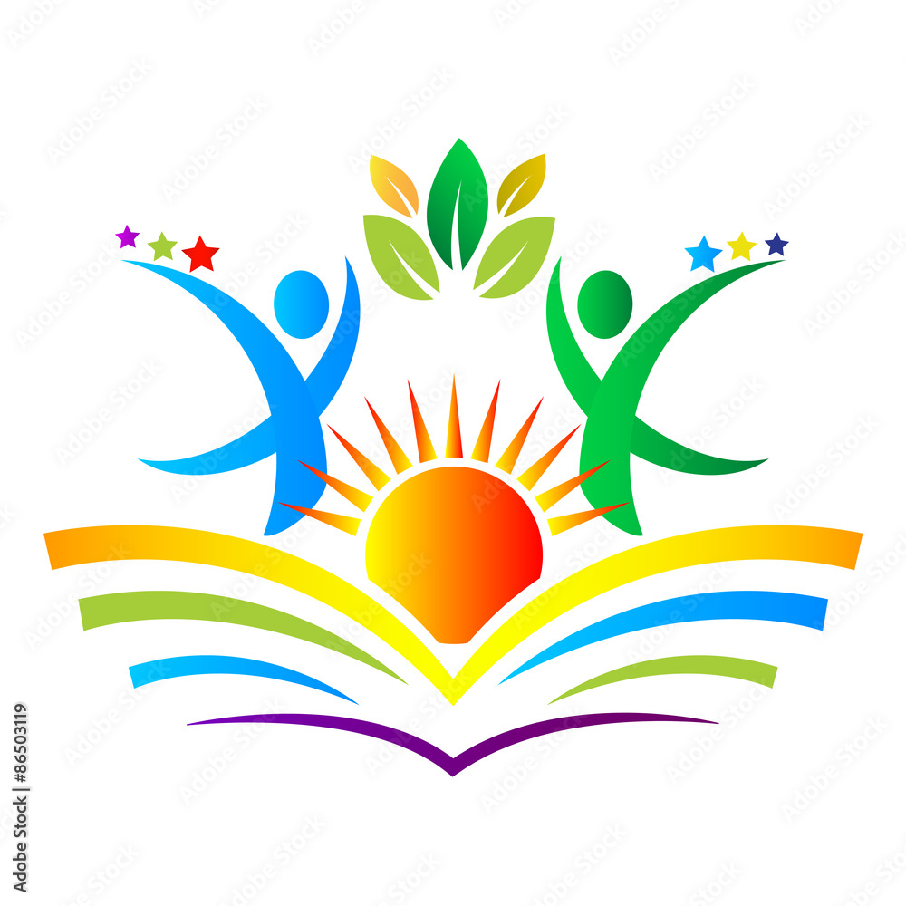 Bright education logo design isolated on white background. Stock Vector ...