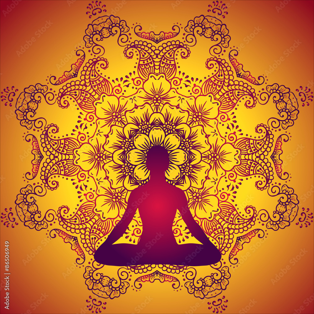 Yoga icons and round line badges, vector graphic design elements Stock ...