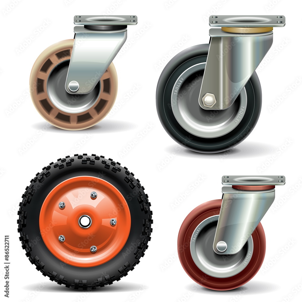 Vector Trolley Wheel Stock Vector | Adobe Stock