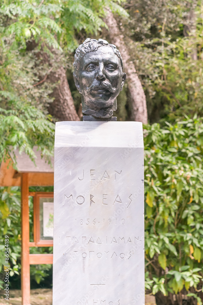 Jean Moreas statue in Sintagma Athens. Stock Photo | Adobe Stock