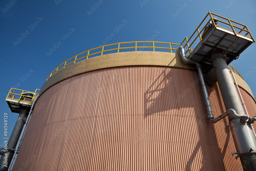 Digestion tank in a sewage treatment plant Stock Photo | Adobe Stock