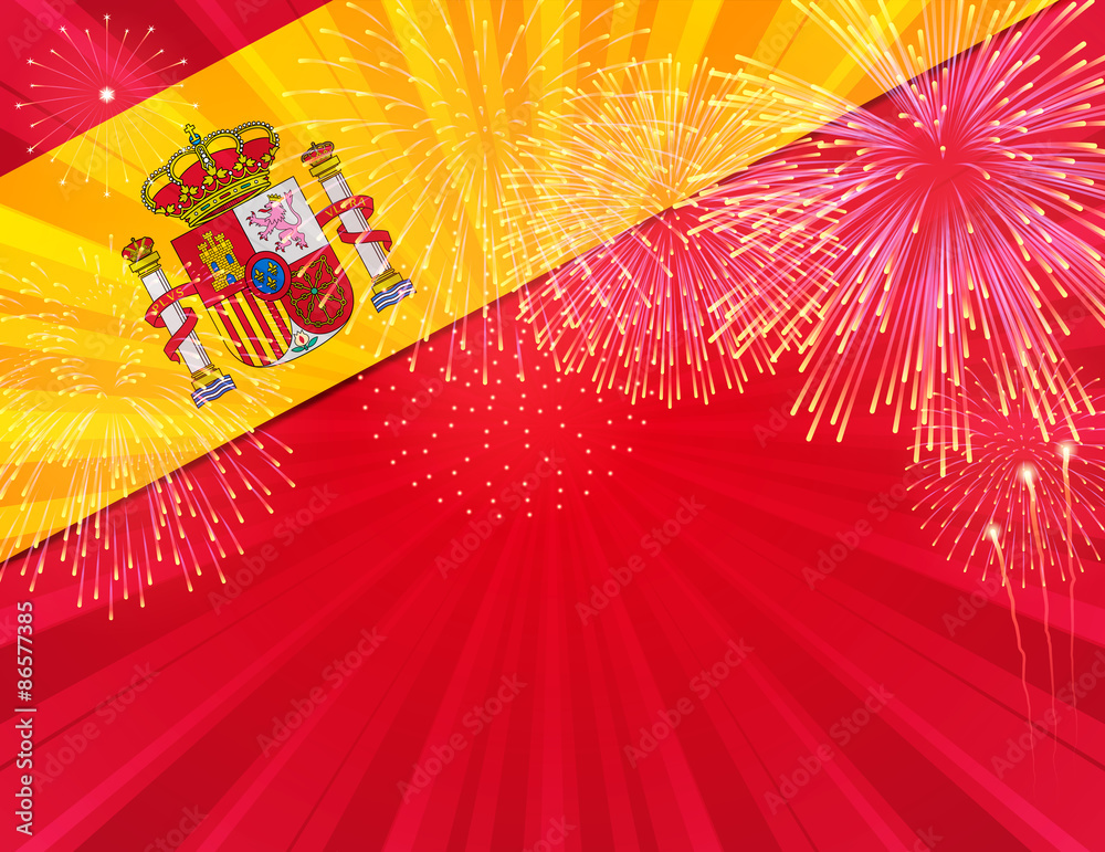 Spanish holiday and festival background (Fireworks) Stock-Vektorgrafik ...