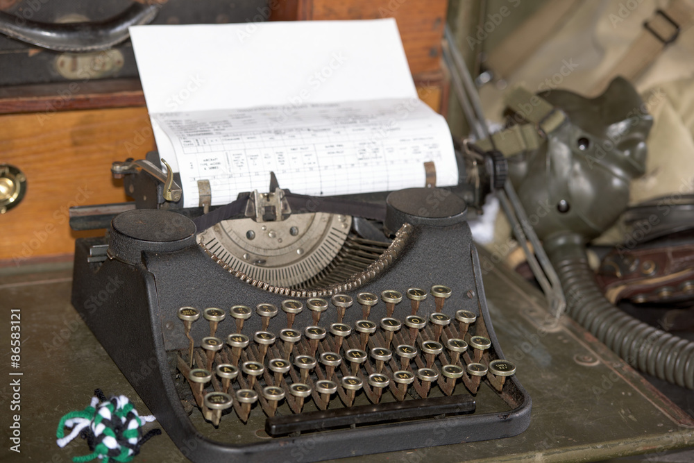 ii world war Us army camp typewriter Stock Photo | Adobe Stock