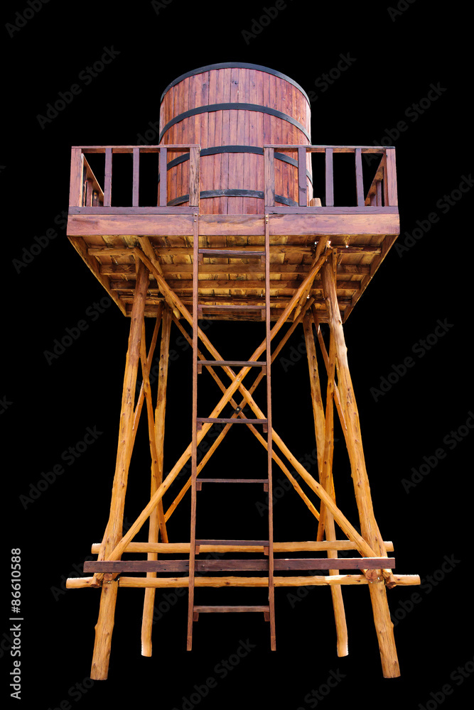 hall of tanks for water storage tower make with wood and oak tan Stock ...