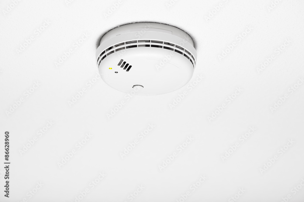 smoke detector of fire alarm, white background Stock Photo | Adobe Stock