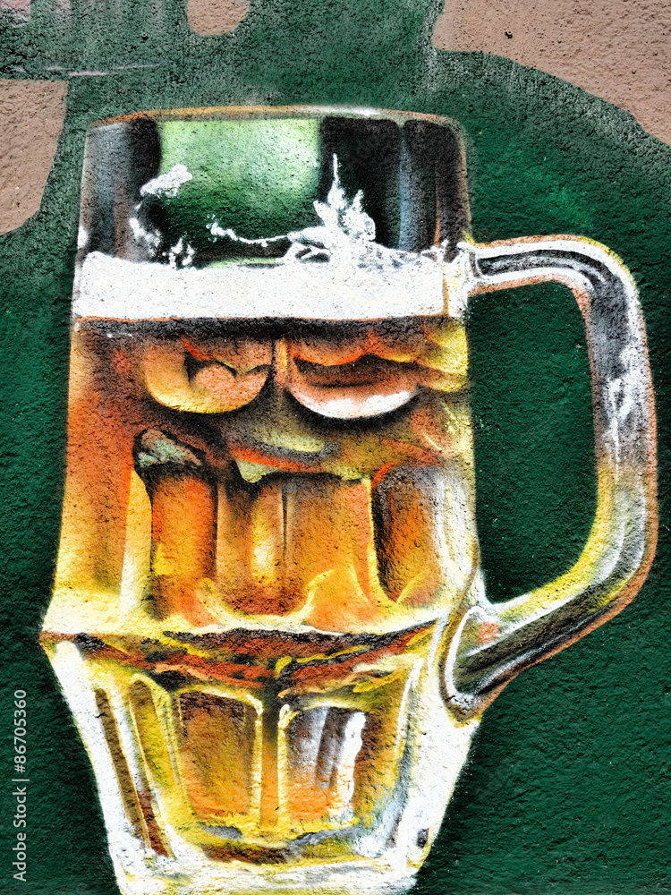 Graffiti Street Art Bier Stock Photo | Adobe Stock