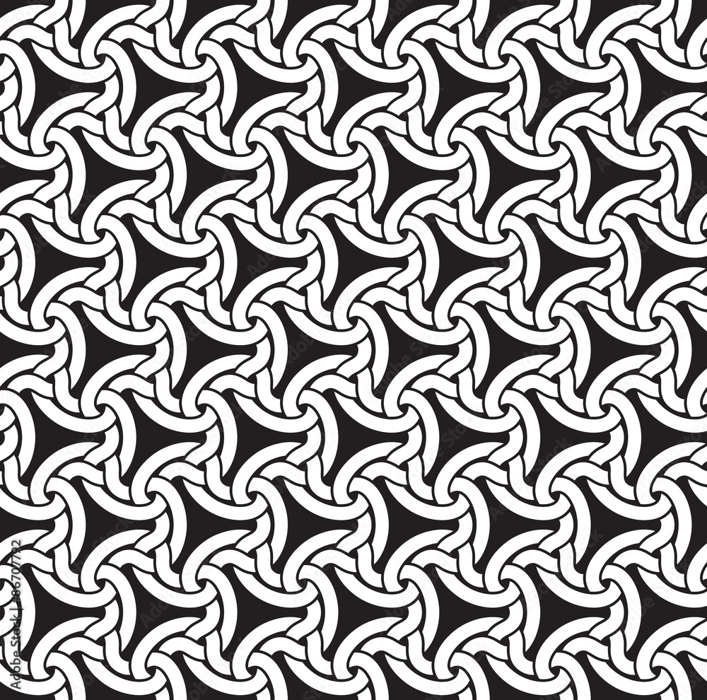 Chain mail of intersecting lines knots. Celtic seamless pattern with ...