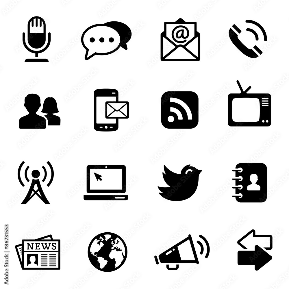 Vector Communication Icons Set Stock Vector | Adobe Stock