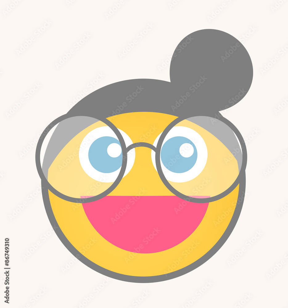 Optimistic - Cartoon Smiley Vector Face Stock Vector | Adobe Stock