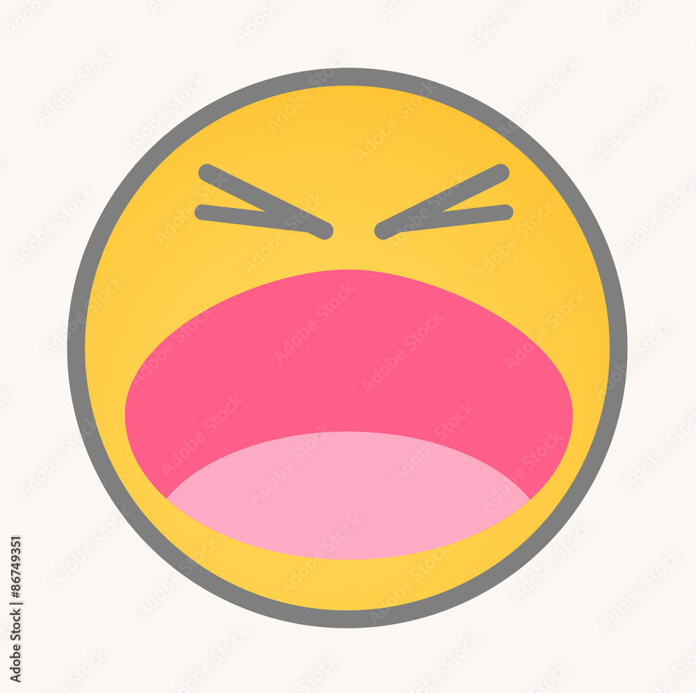 Screaming Cartoon Happy Face
