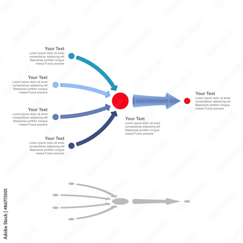 Teamwork - Blue Converging Arrows, Vector Infographic Stock Vector ...