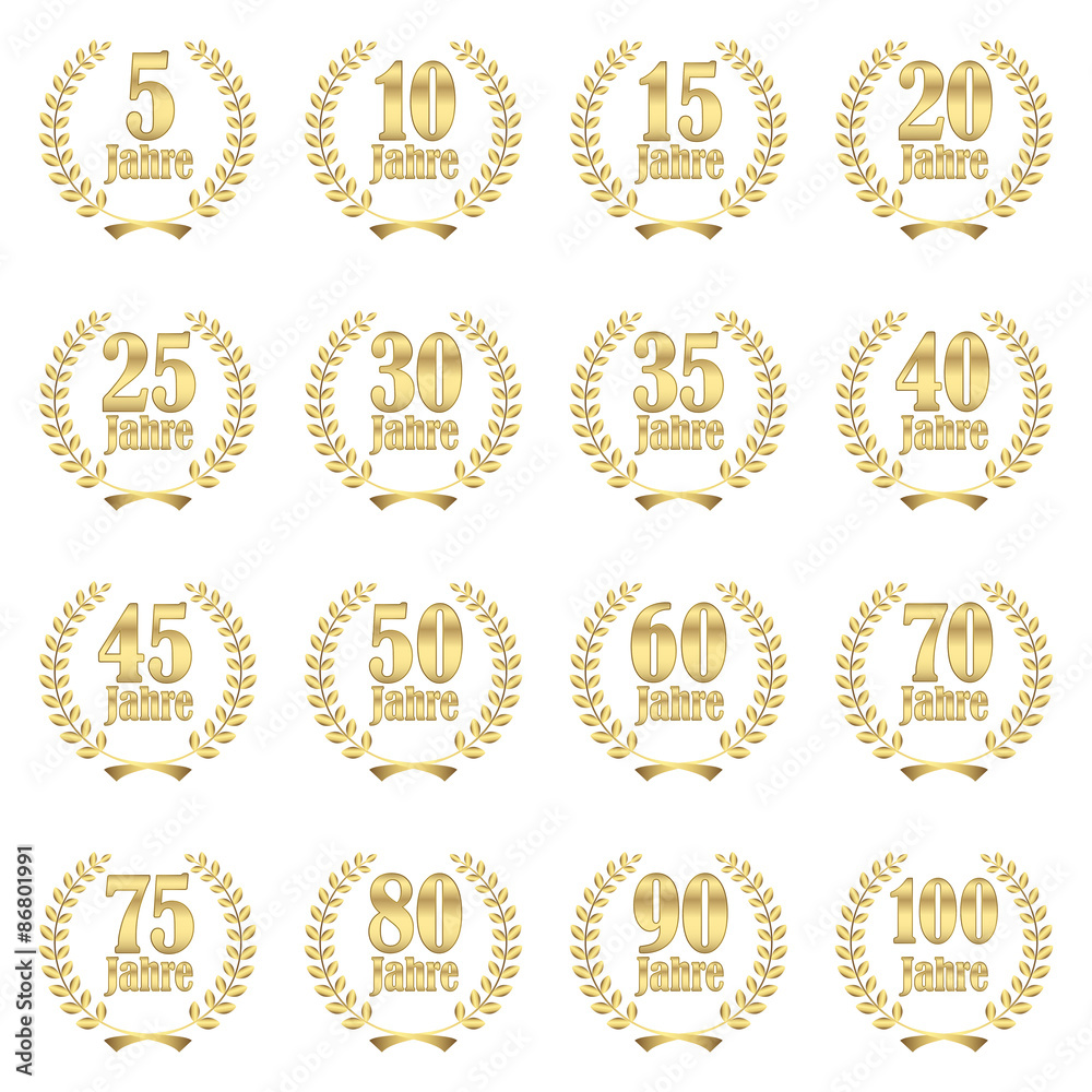 laurel wreath collection for jubilee Stock Vector | Adobe Stock
