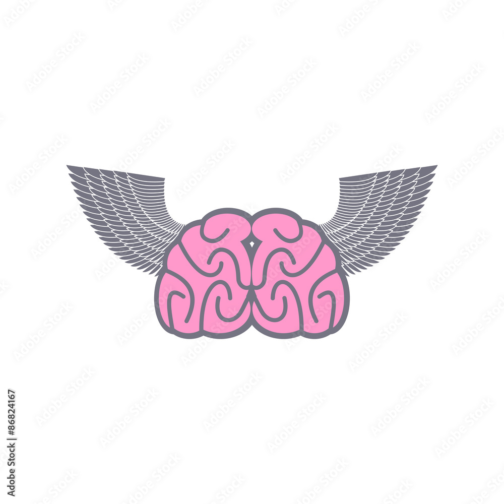 Brain with wings. Symbol logo ideas. Brain with Angel Wings on a Stock ...